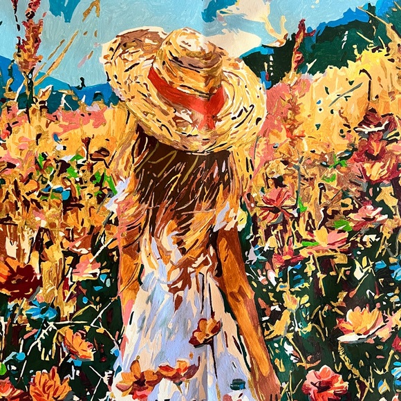 Brittony Martin | Art | Vibrant Girl In A Field Pbn By Brittony Martin ...
